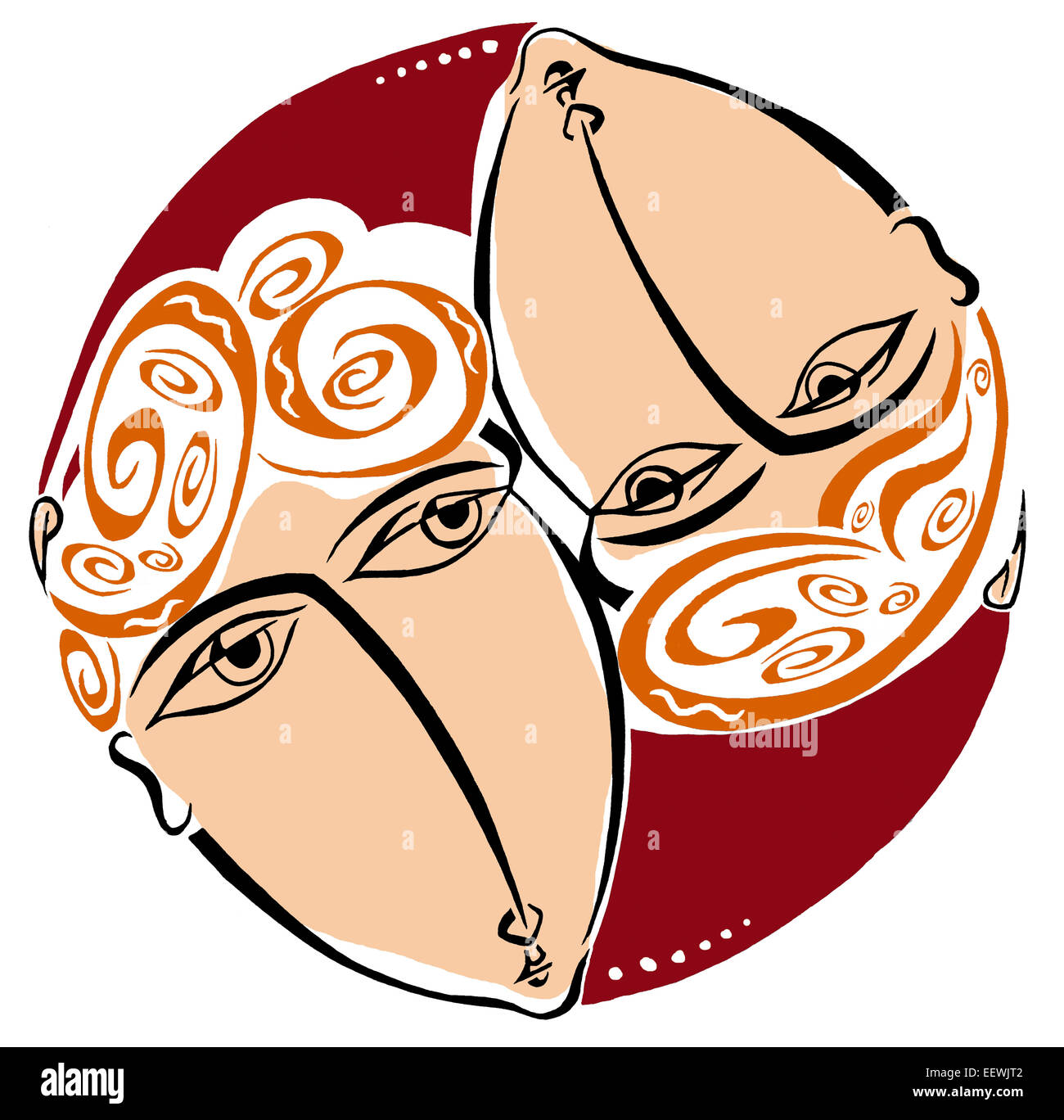 Gemini Zodiac Sign Abstract Illustration – Artistic Astrology Symbol ...