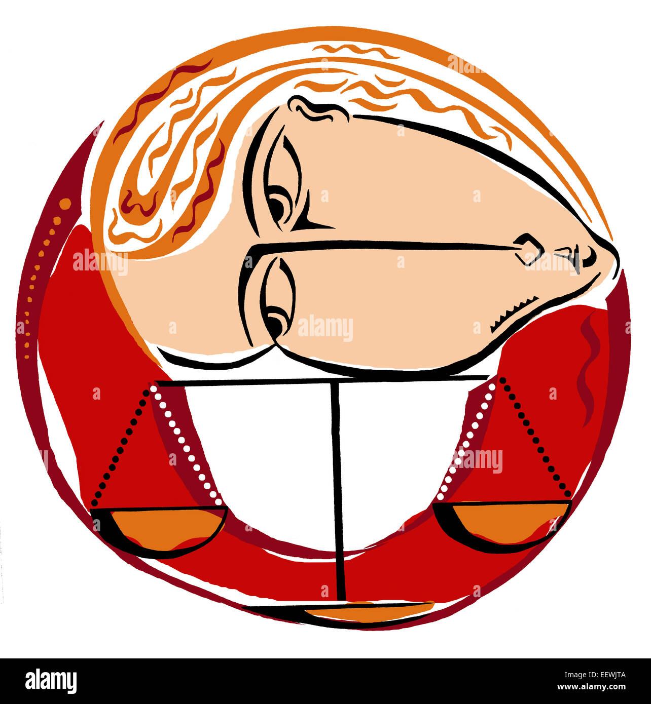 Libra Zodiac Sign Symbol – Balanced Scales Astrology Illustration ...