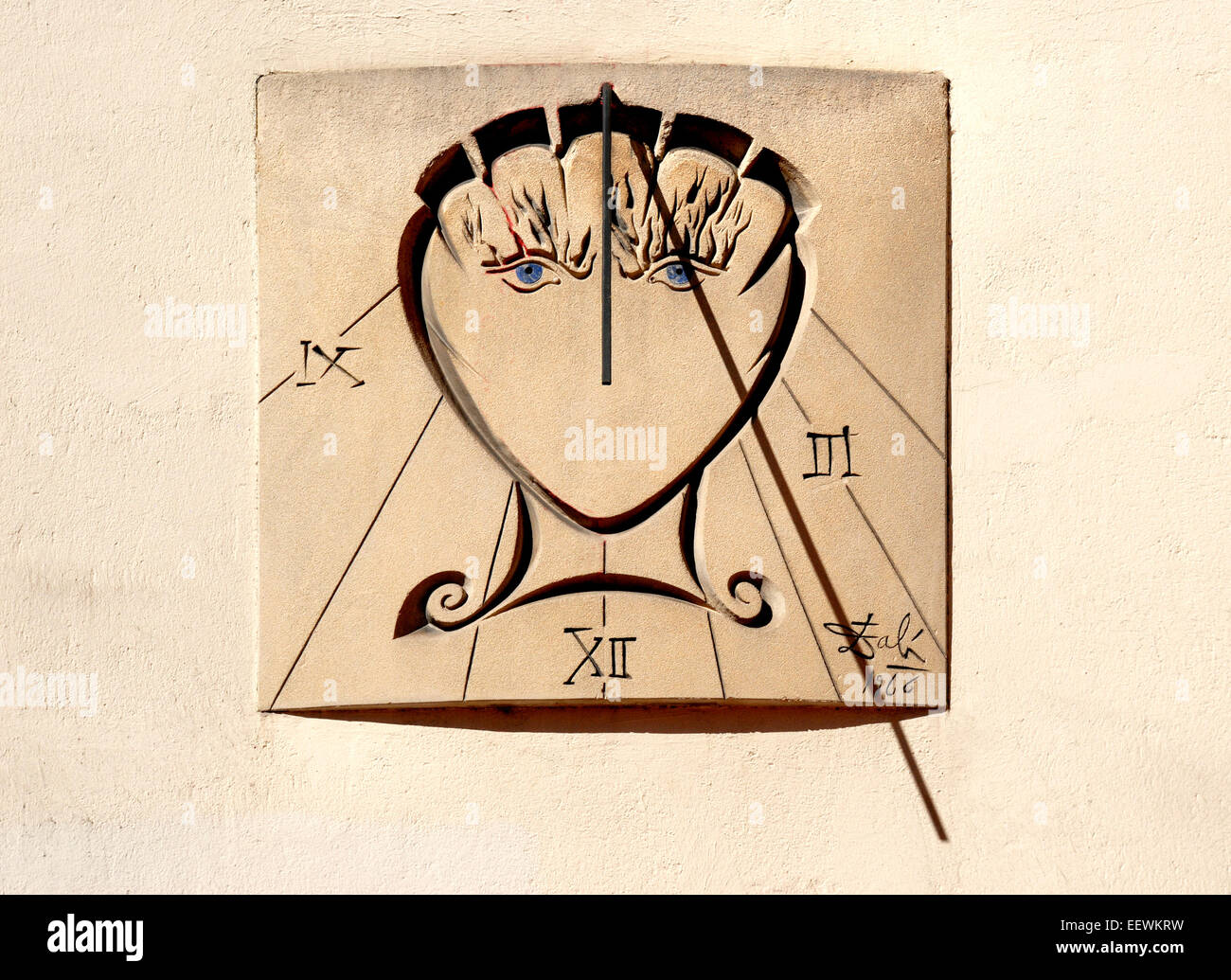 Paris, France. Sundial by Salvador Dali (1968) at 27, Rue Saint-Jacques ...