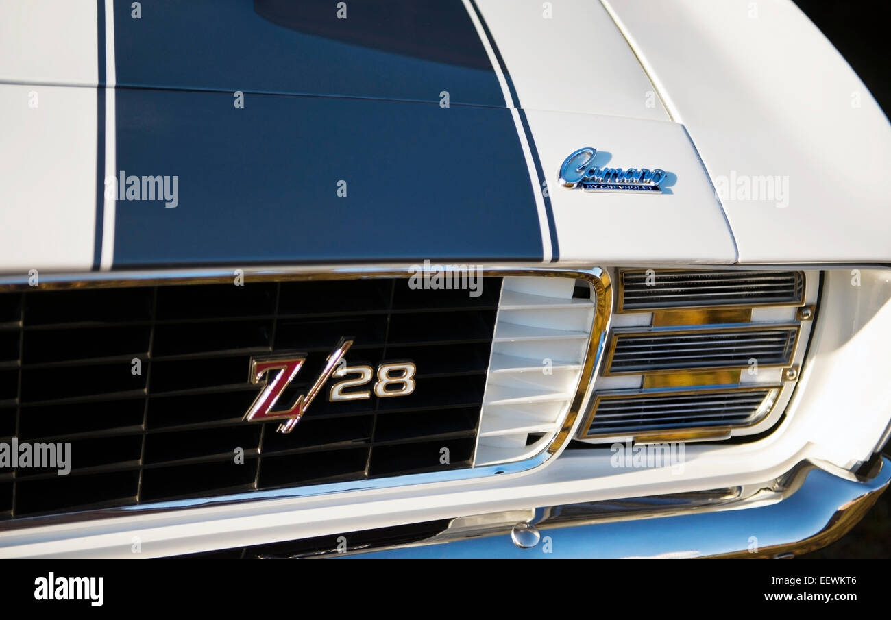 1968 Chevy Chevrolet Camero Z28 front view detail Stock Photo - Alamy