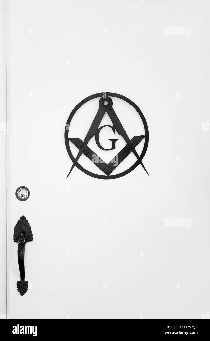 Masonic symbol on door lodge hi-res stock photography and images - Alamy