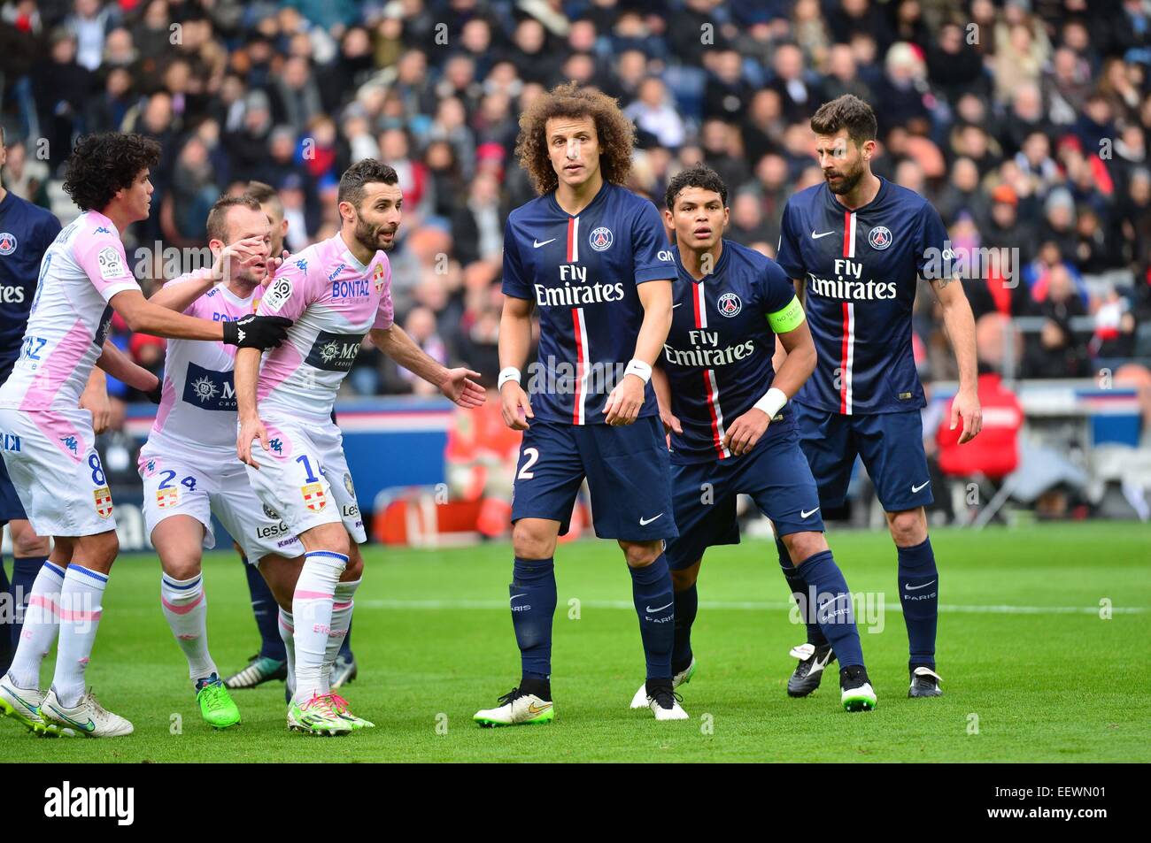David LUIZ/Thiago SILVA - 18.01.2015 - Paris Saint Germain/Evian Thonon ...