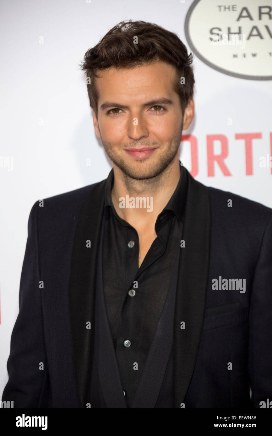 Actor Guy Burnet arrives at the premiere of Mortdecai in Los Angeles ...