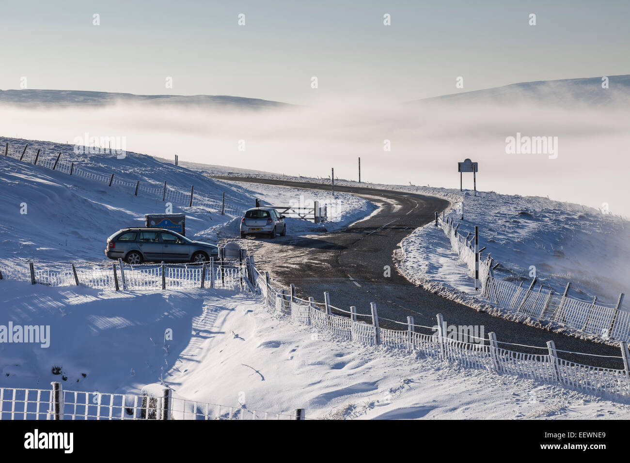 B6277 Road at Yad Moss, Harwood on the County Durham, Cumbria Border ...