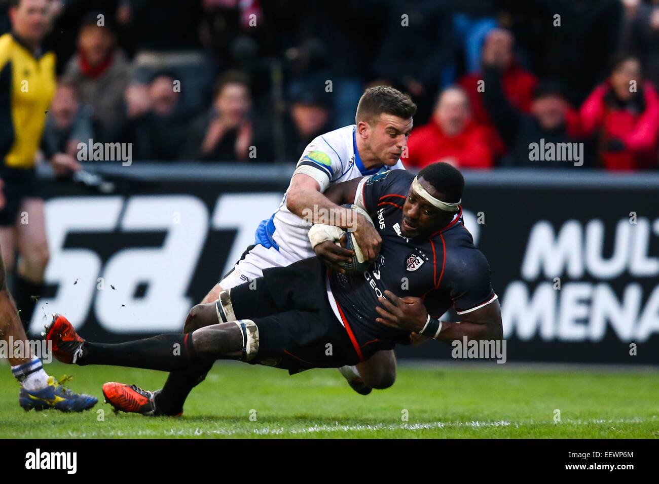essai refuse de Yannick Nyanga / George Ford - 18.01.2015 - Toulouse ...