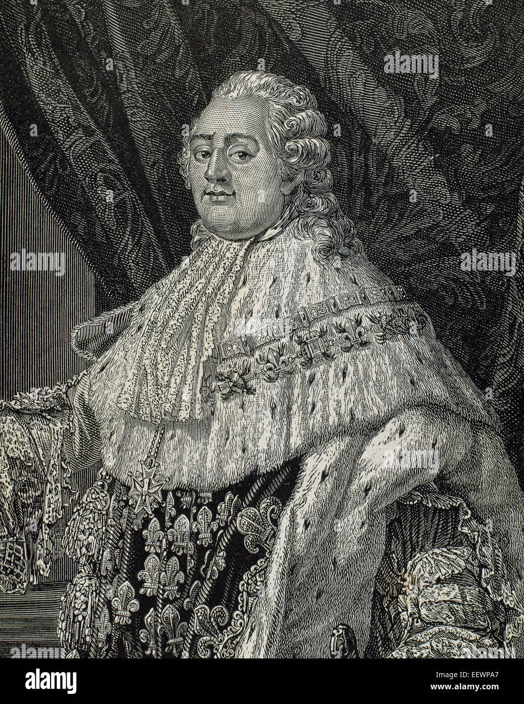 Louis XVI (1754-1793). King of France. Portrait. Detail. Engraving ...