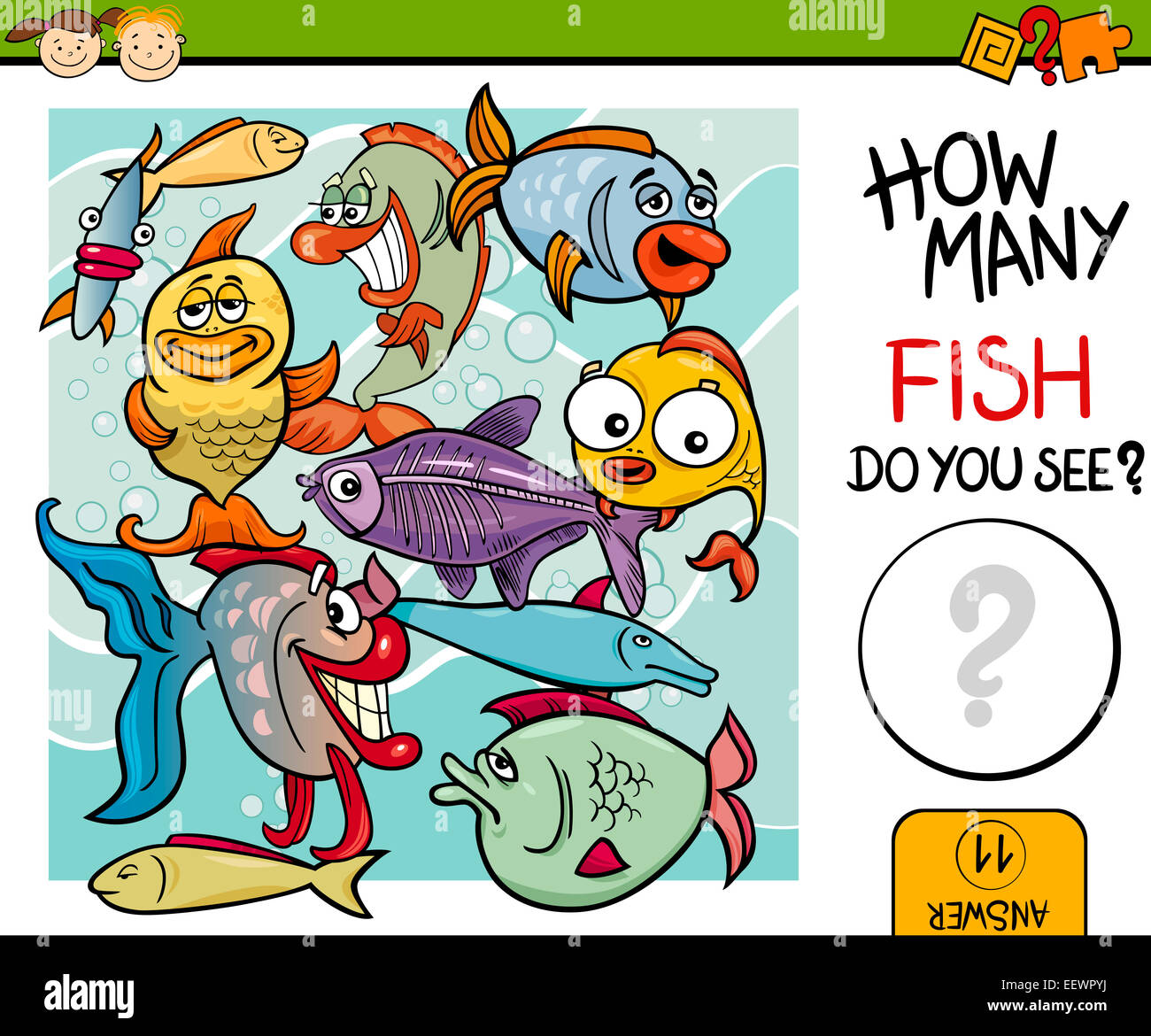 Cartoon Illustration of Education Counting Game for Preschool Children ...