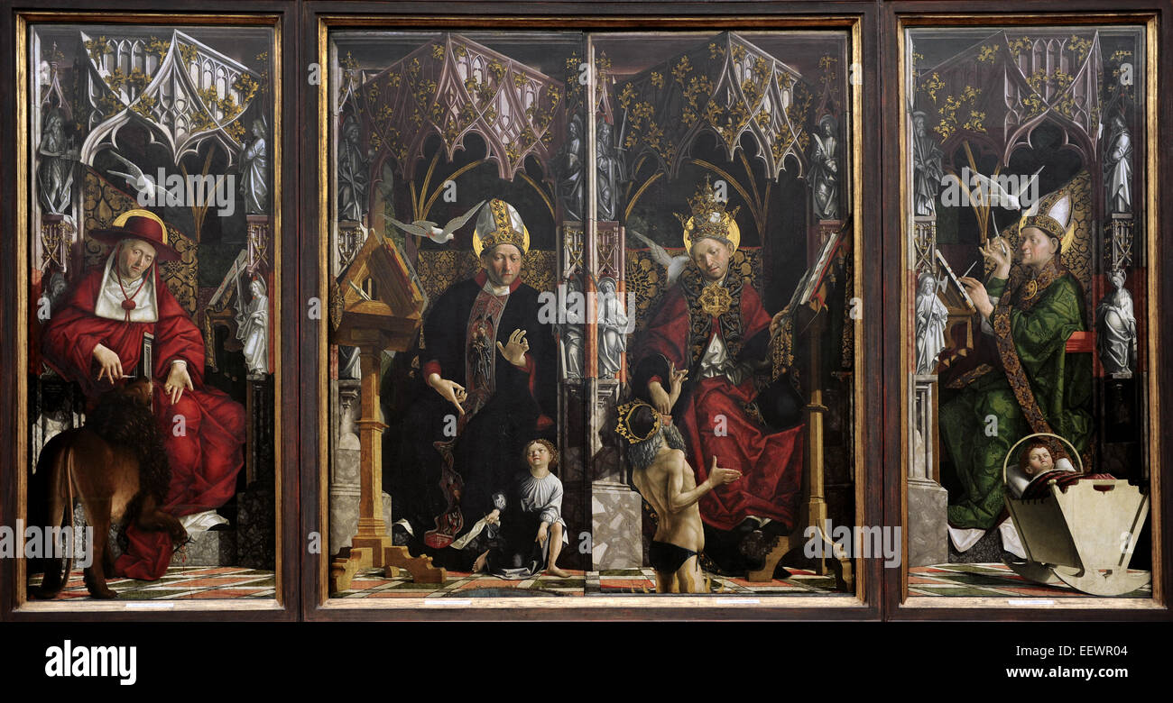 Michael Pacher (1435-1498). Austrian painter. Altarpiece of the Church ...