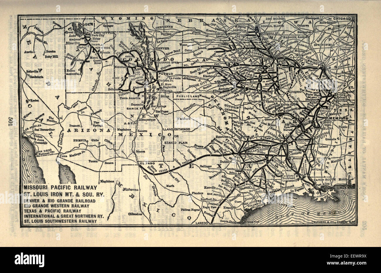 Map of pacific railroad hi-res stock photography and images - Alamy