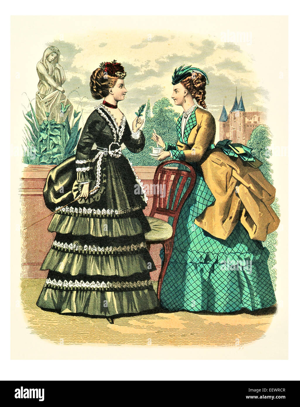 La Mode Illustree Victorian era period costume fashion dress gown gowns ...