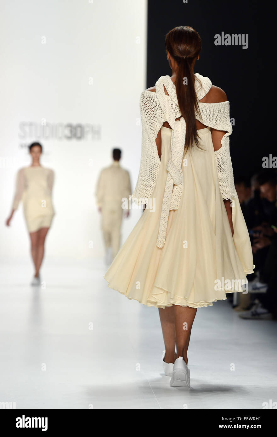 Models and child models present fashion from the Berlin fashion label ...