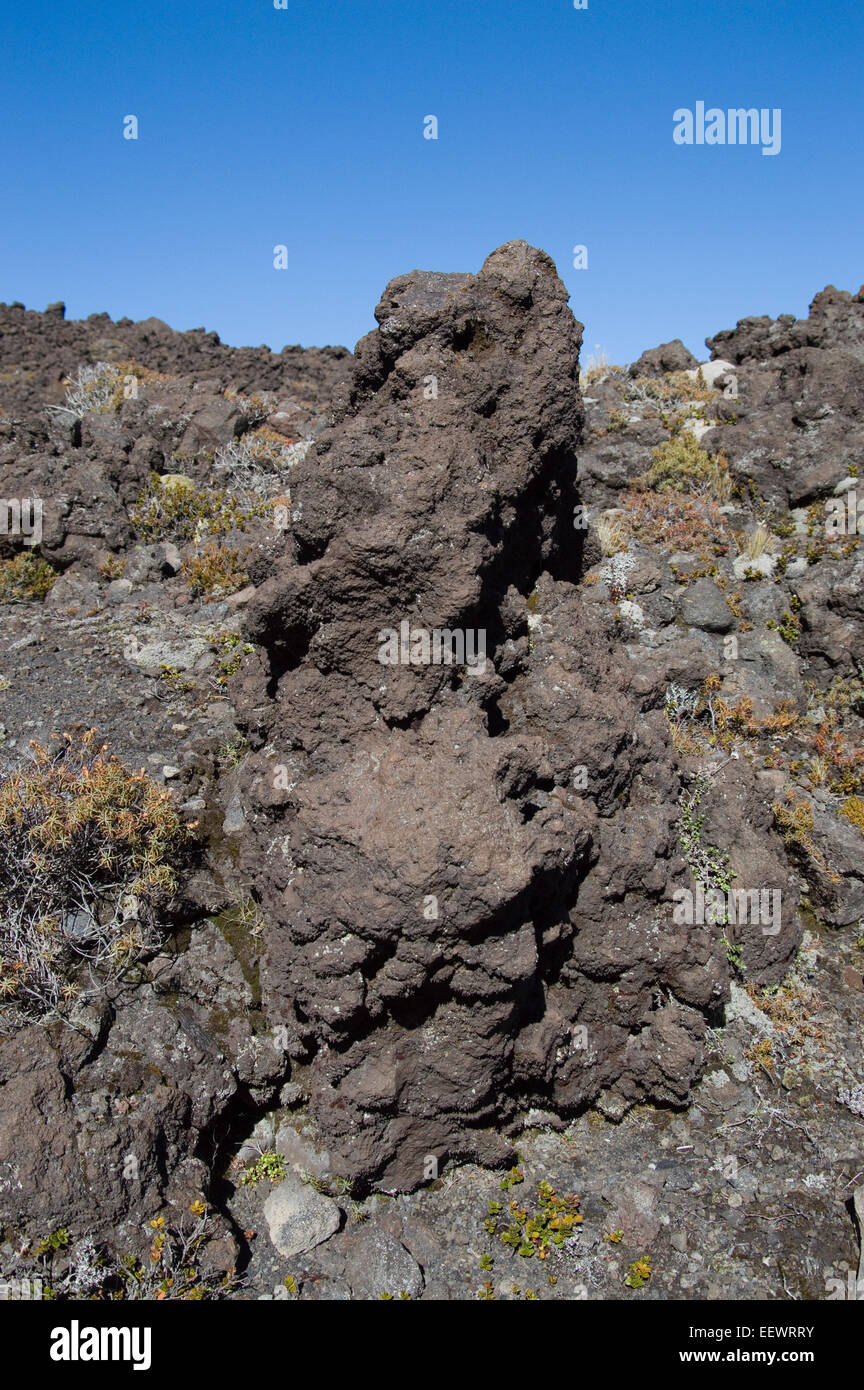 Lava outcrop on slopes of Mt Nghauroe, Tongariro Stock Photo - Alamy