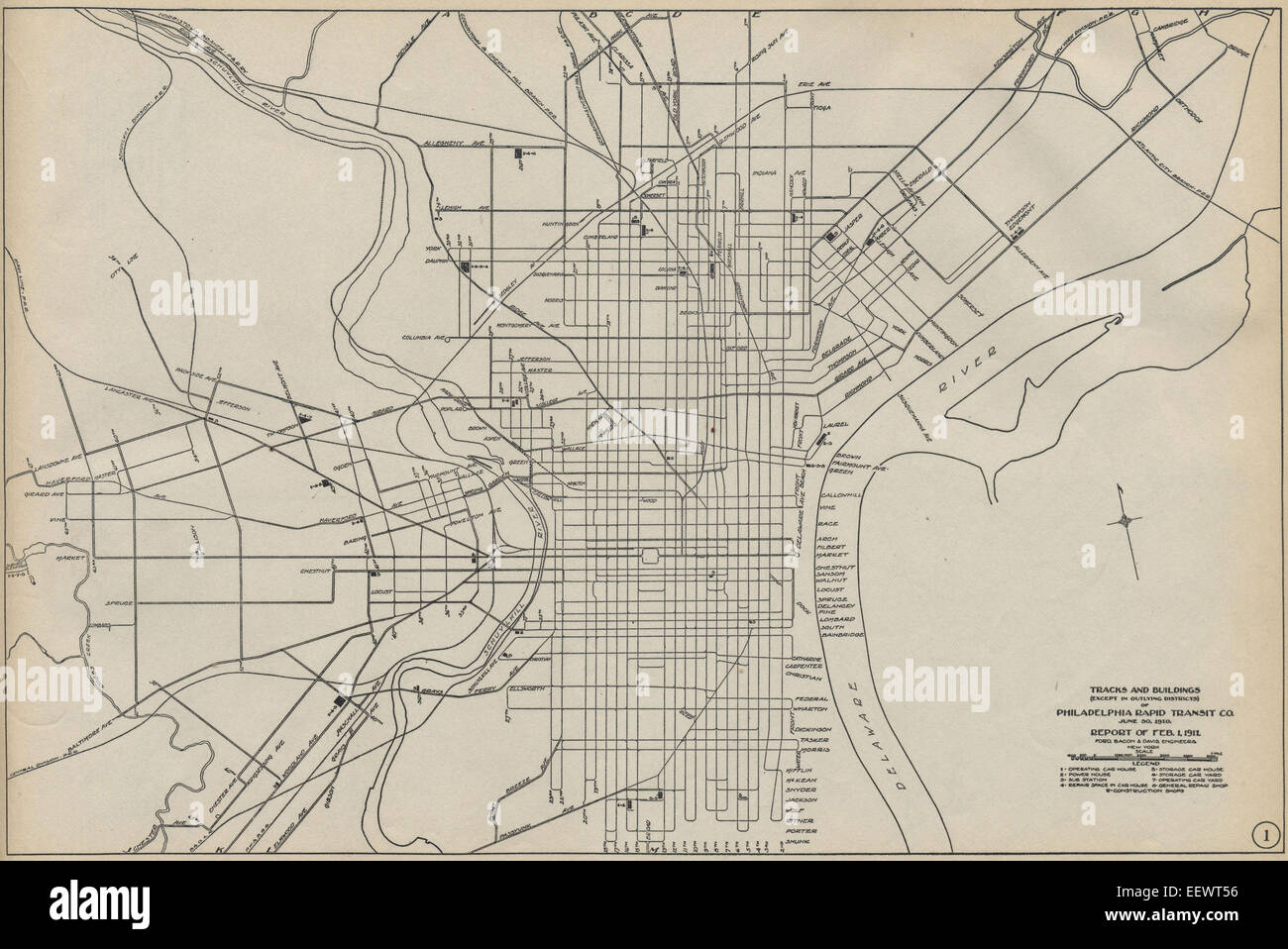 This 1911 map of the Philadelphia streetcar system provides a detailed ...