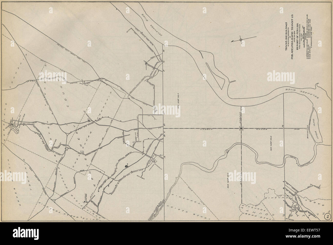 The 1911 Philadelphia streetcar map illustrates the extensive trolley ...