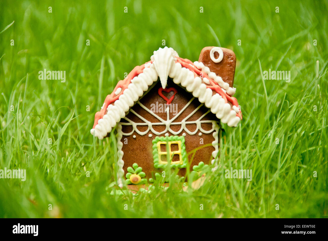 gingerbread house in grass Stock Photo - Alamy