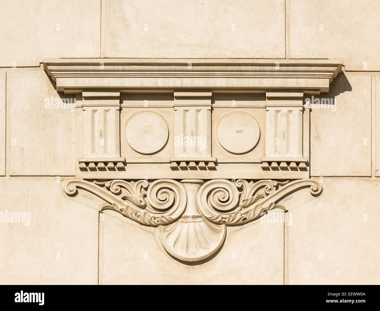 Greek Temple Bas Relief On Ancient Stone Column Stock Photo - Alamy