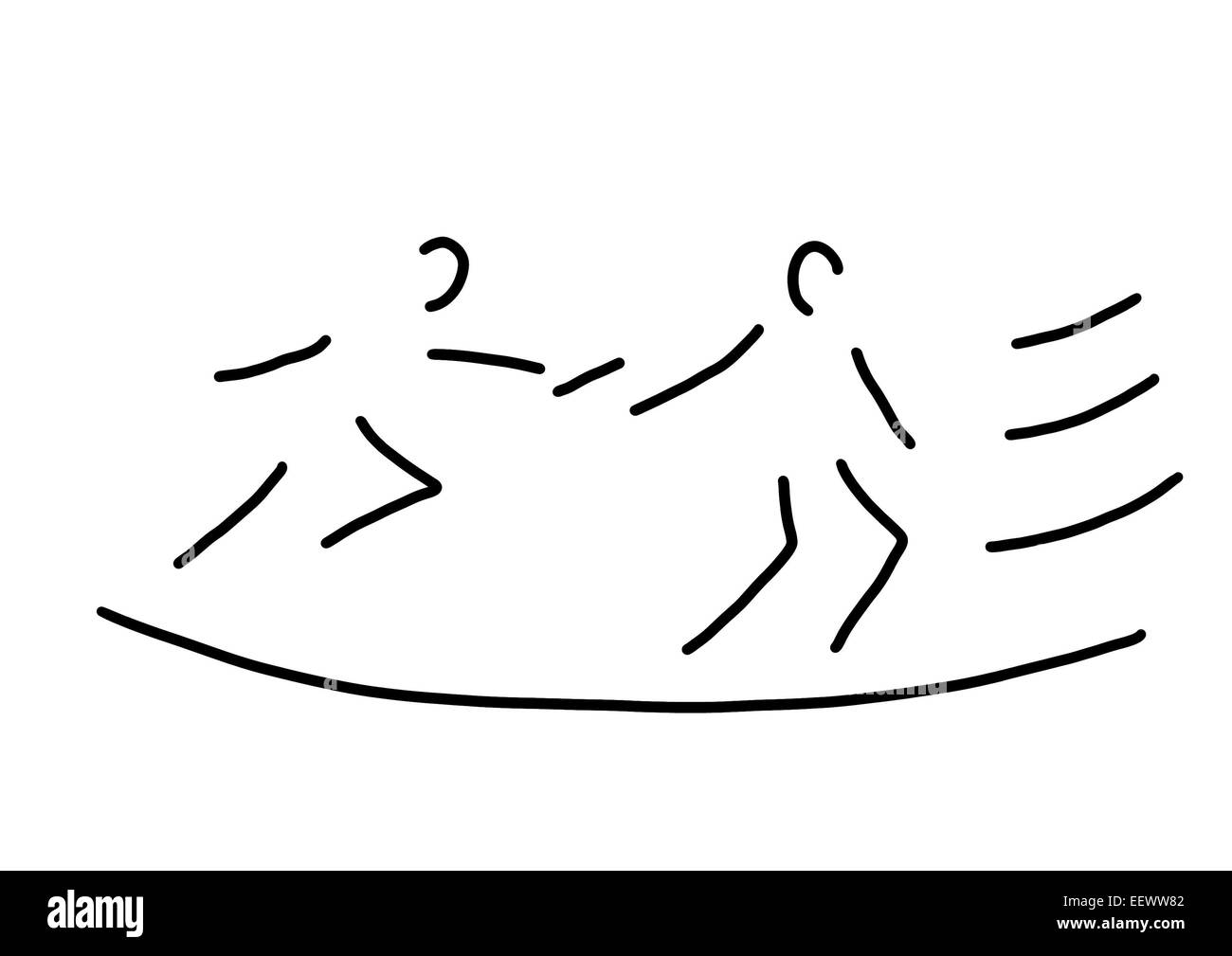 Stick Man Running Black and White Stock Photos & Images - Alamy