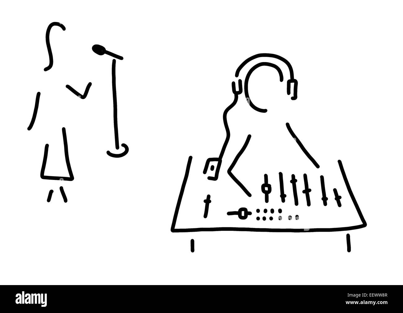 Stick Figure Illustration Music Stock Photos & Stick Figure ...