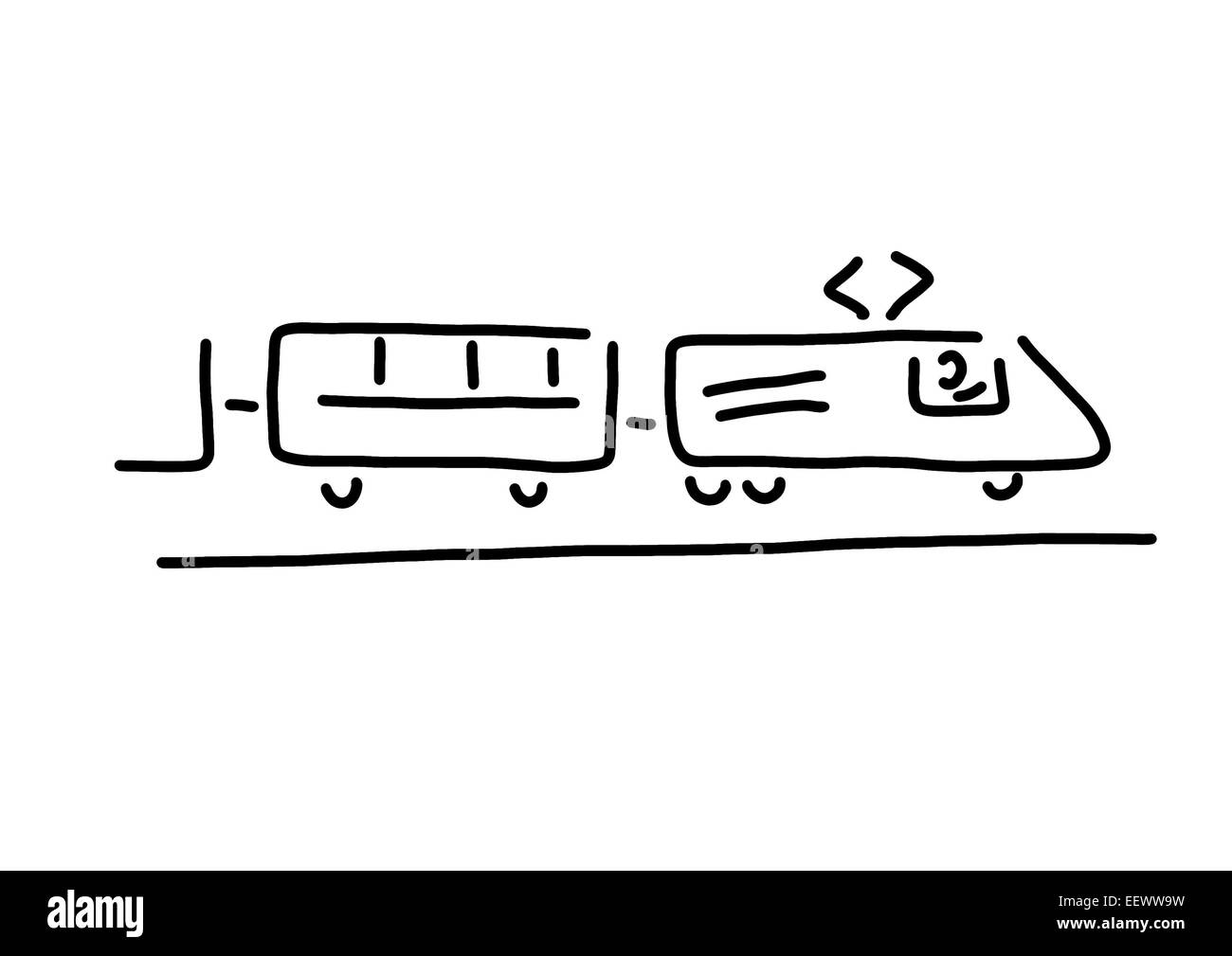 Comic illustration cartoon railway locomotive hi-res stock photography ...
