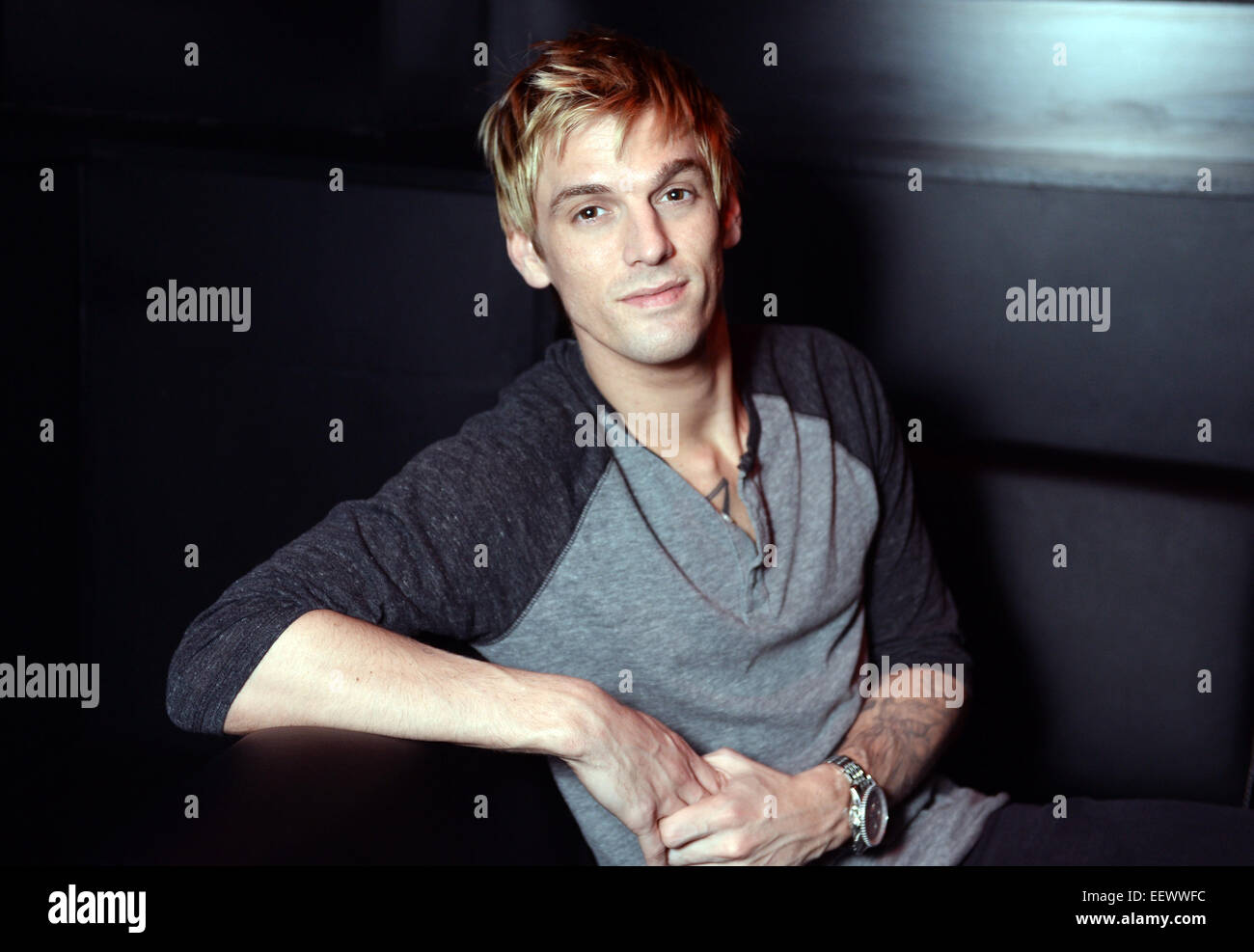 Berlin, Germany. 21st Jan, 2015. US pop singer Aaron Carter poses at ...