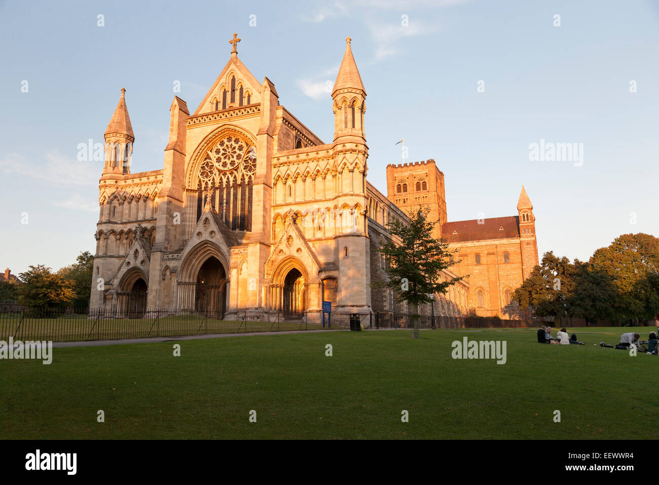 UK, St. Albans, the Cathedral & Abbey church of St Alban Stock Photo ...