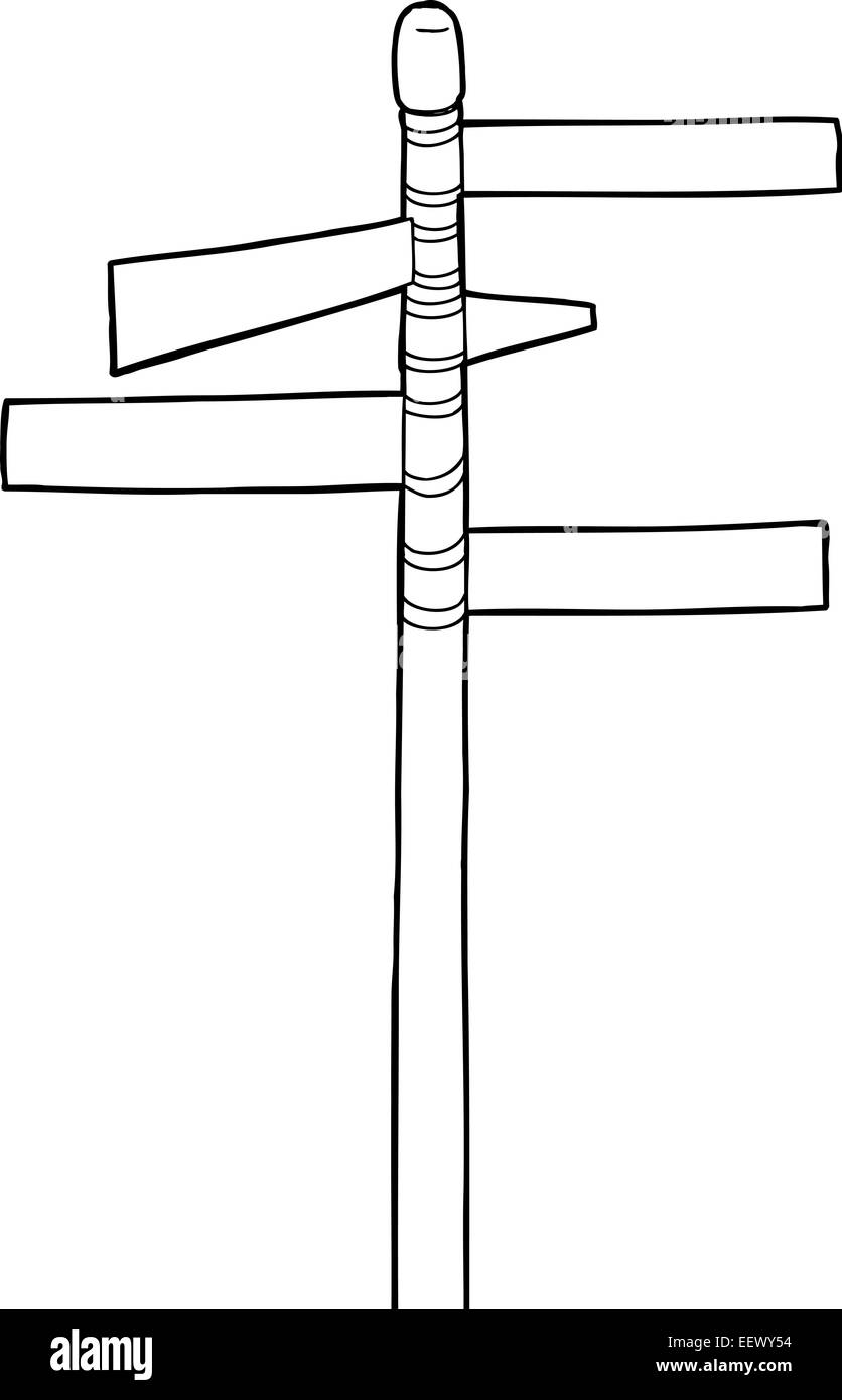 Cartoon outline blank street signs hi-res stock photography and images ...