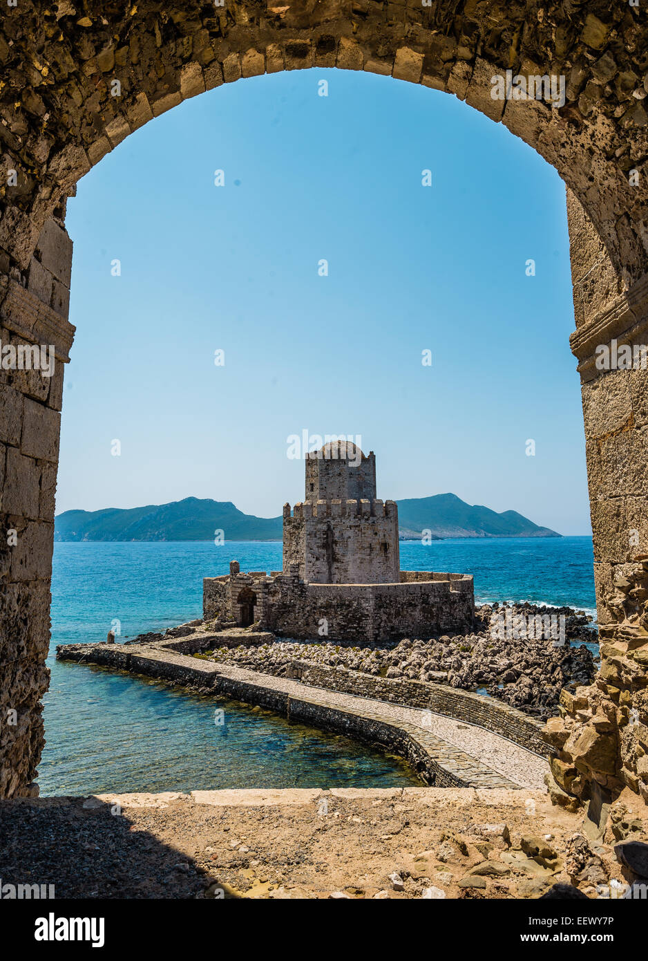The Bourtzi tower, Methoni, Peloponnese, Greece Stock Photo - Alamy