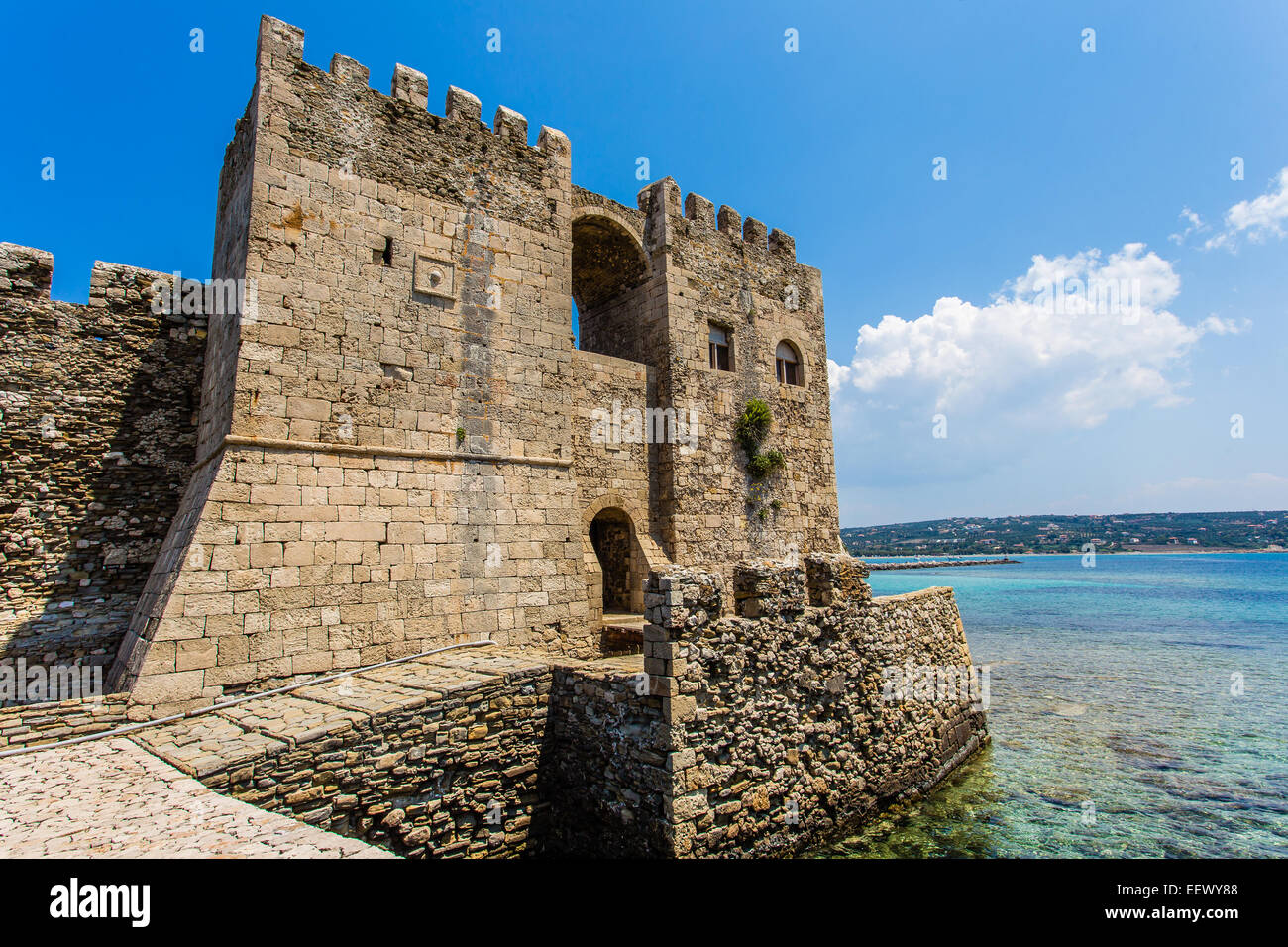 Methoni Venetian Fortress in the Peloponnese, Messenia, Greece Stock ...