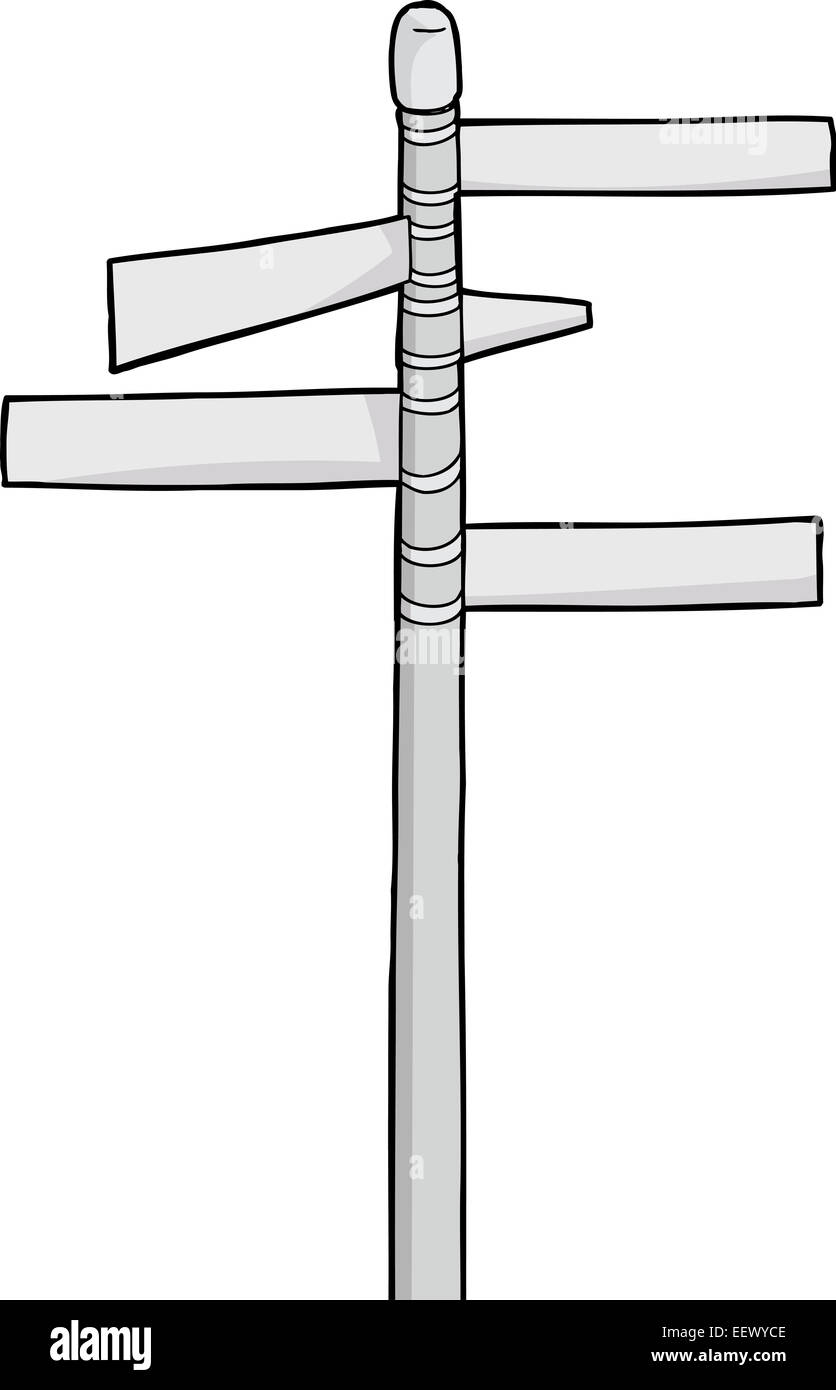 Cartoon gray street signs with copy space over white Stock Photo - Alamy