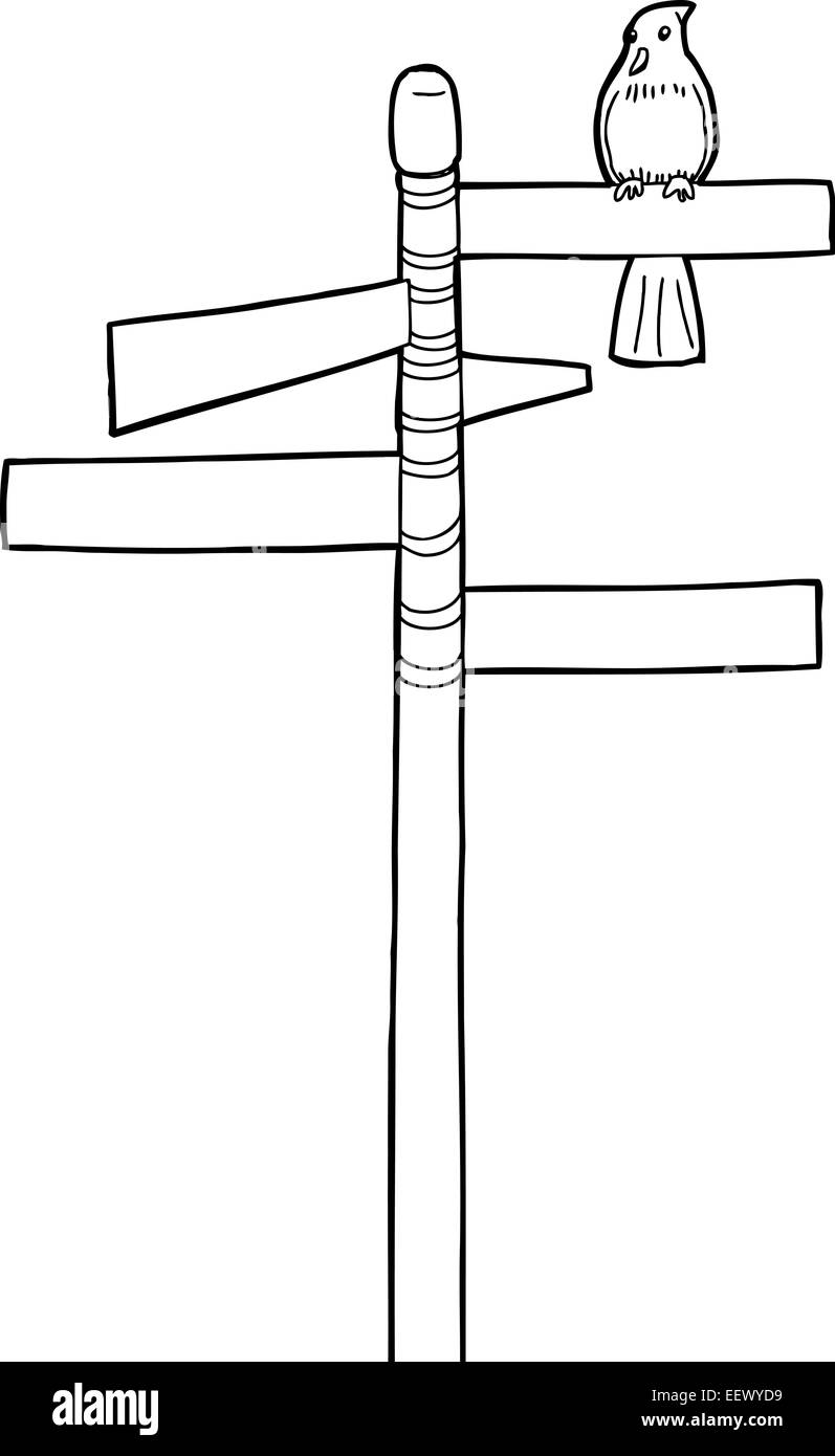 Cartoon outline blank street signs hi-res stock photography and images ...