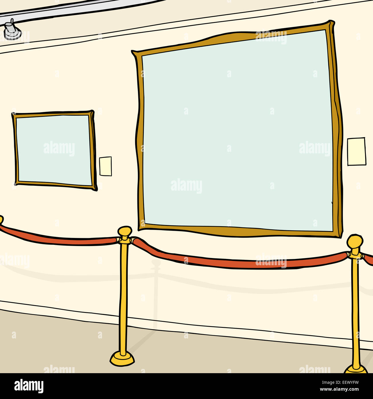 Cartoon art gallery with two blank picture frames Stock Photo - Alamy