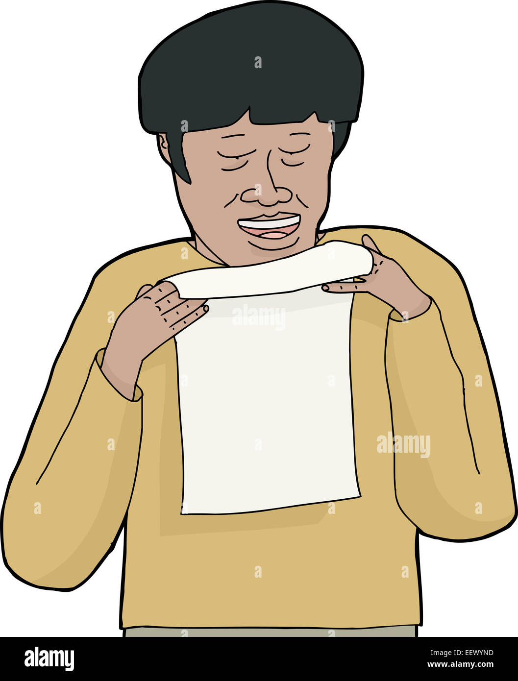 Guy holding paper hand drawn hi-res stock photography and images - Alamy
