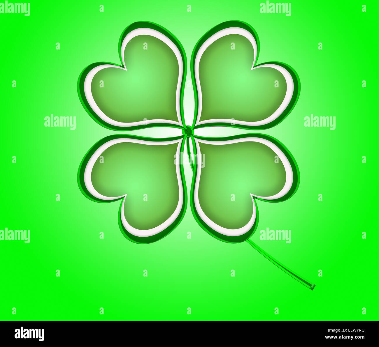 four leaf clover in green made of hearts Stock Photo - Alamy