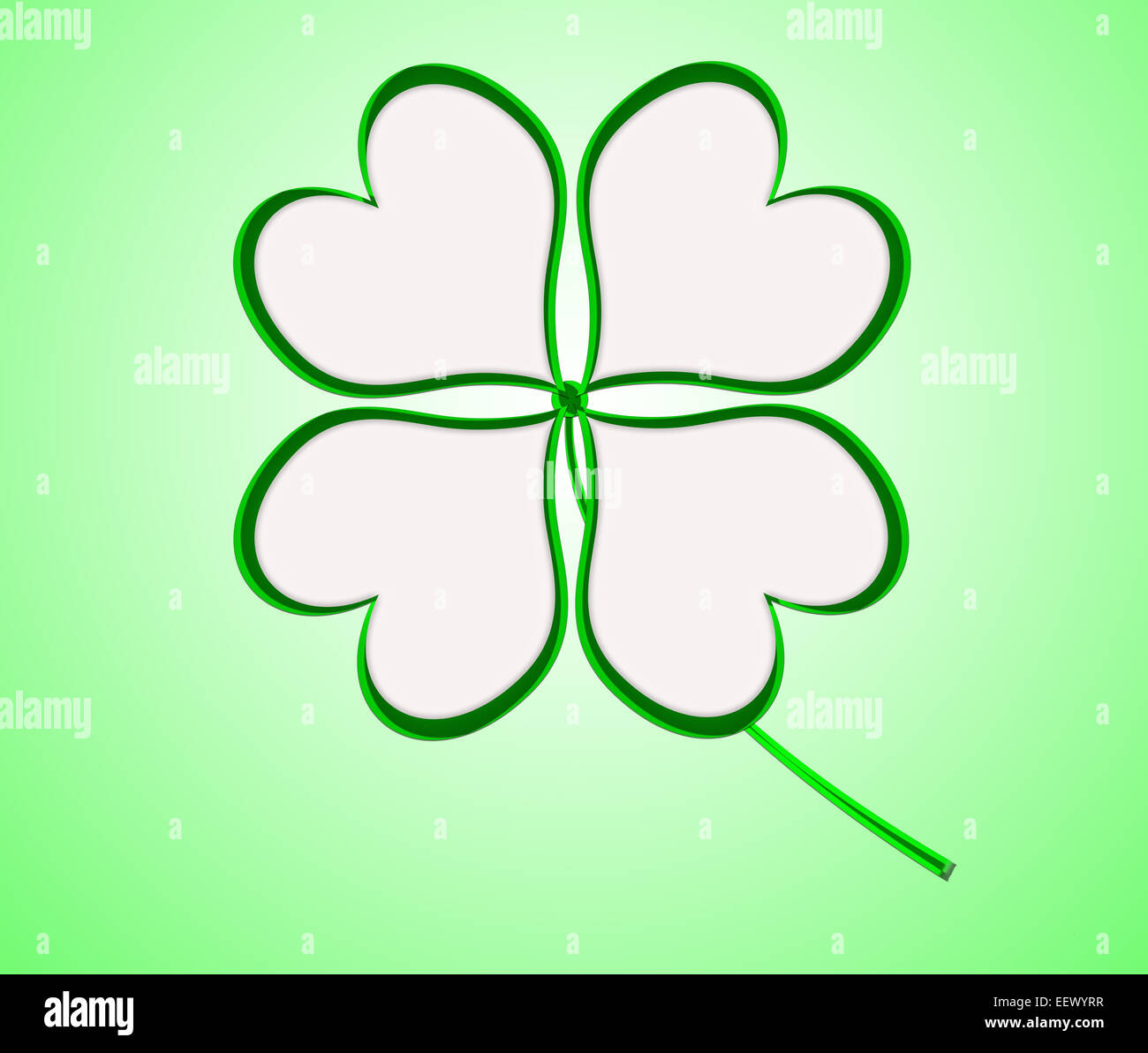 four leaf clover in green made of hearts Stock Photo - Alamy