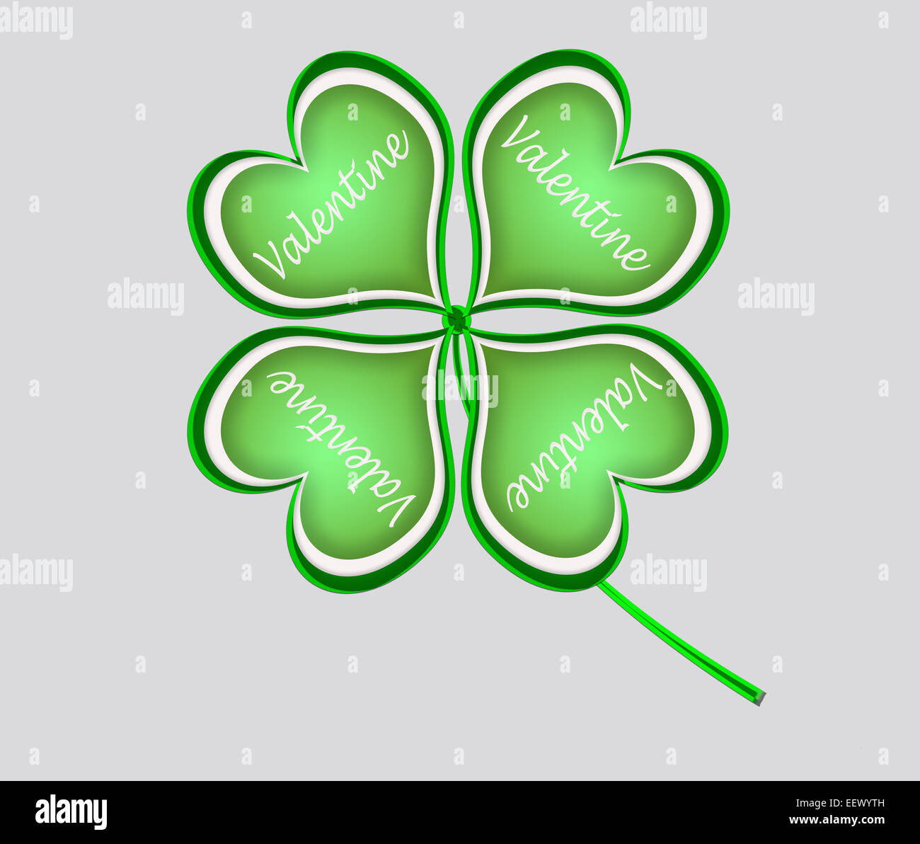 four leaf clover in green made of hearts Stock Photo - Alamy