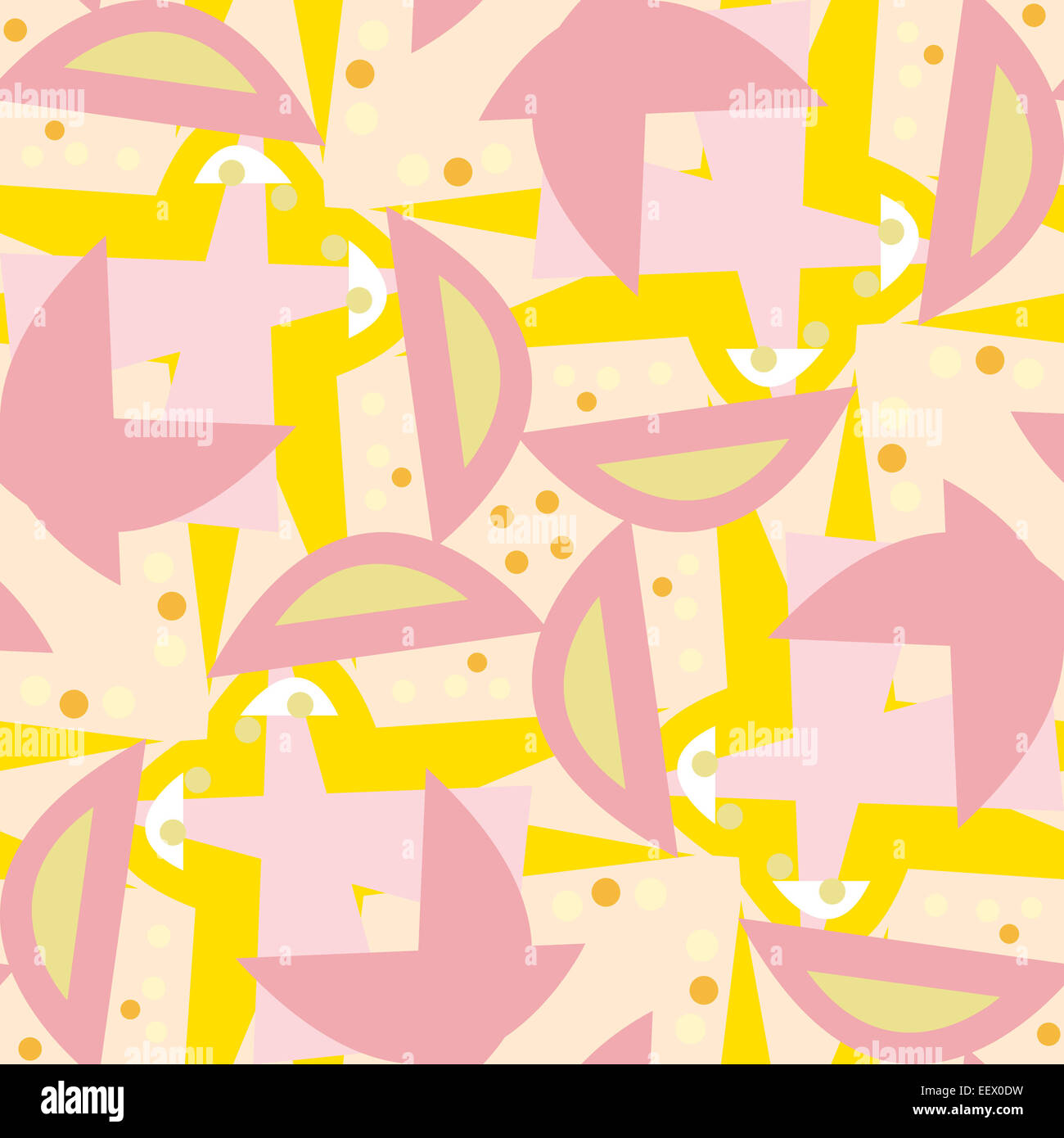 Seamless background pattern of yellow and pink shapes Stock Photo - Alamy