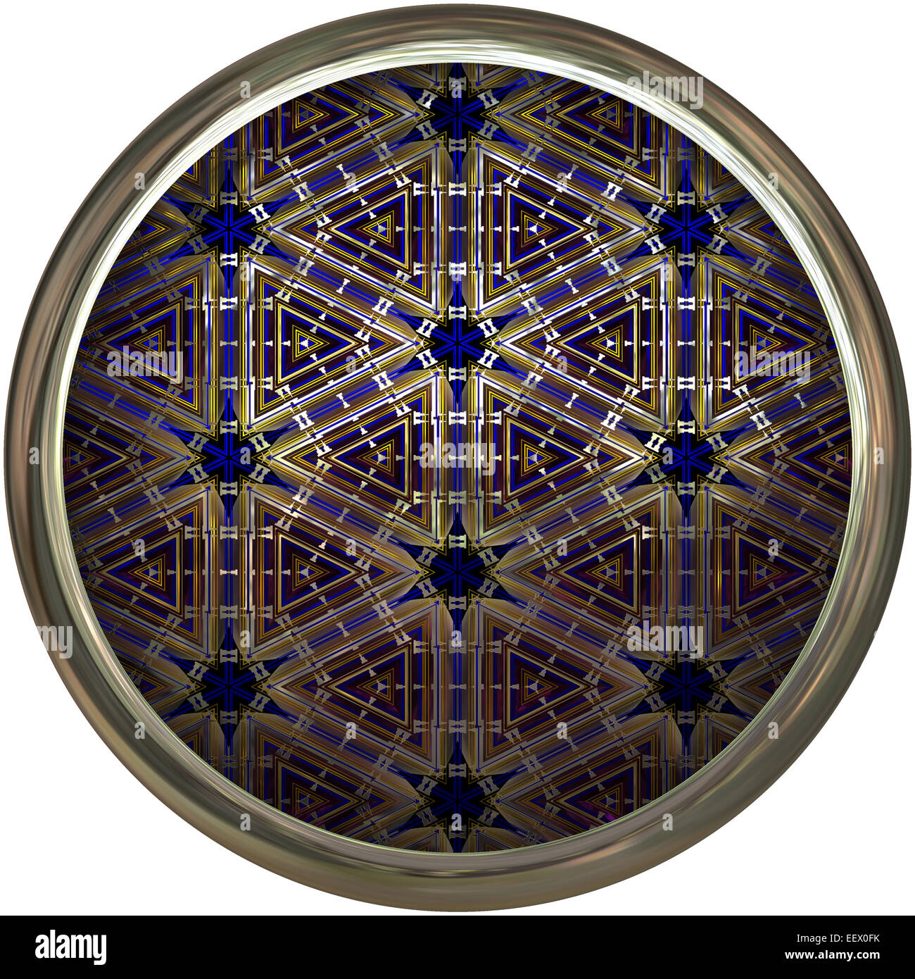 Ancient jewel in round shape with gold and blue precious stone Stock ...