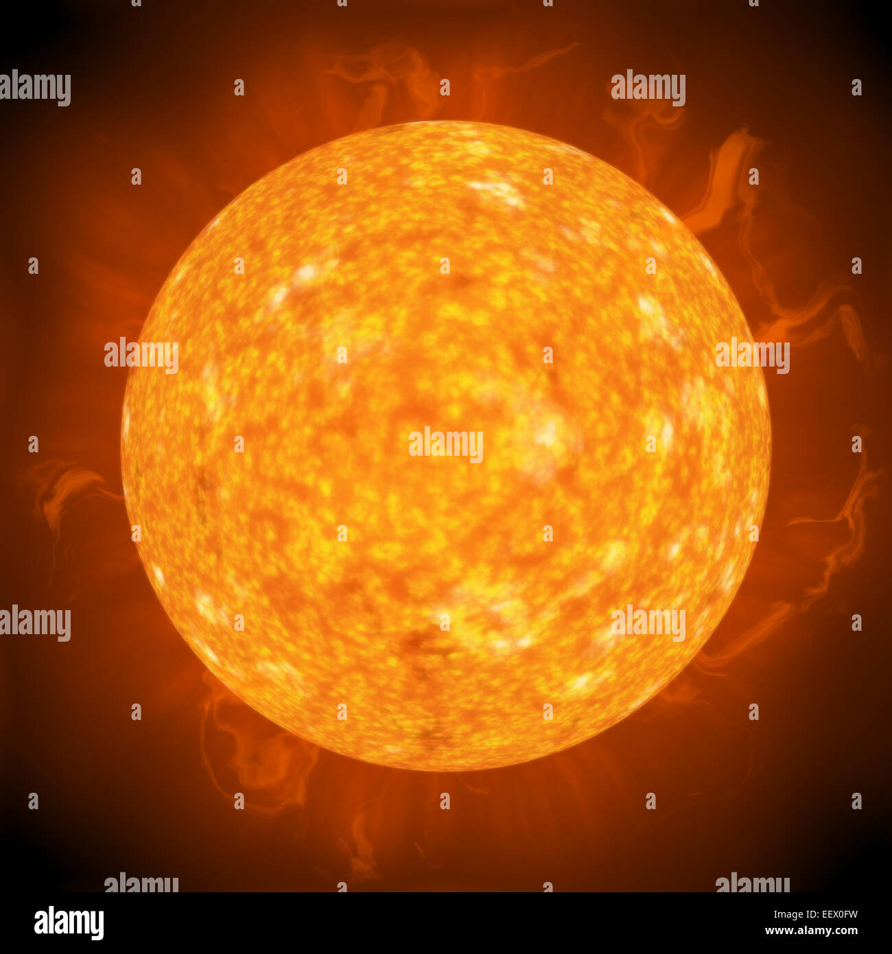 Fiery hot Sun seen through a telescope Stock Photo - Alamy