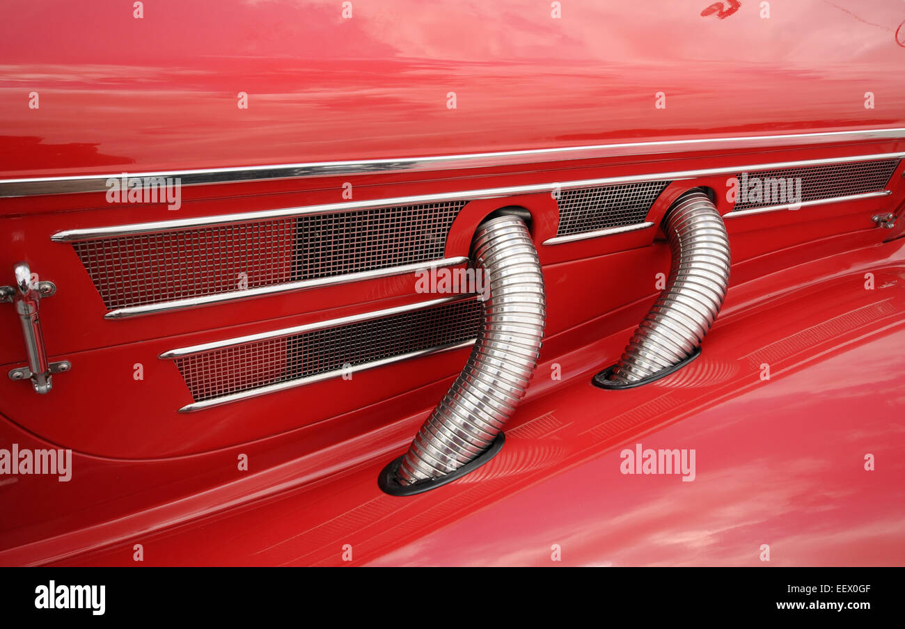 Antique red car with shiny red paint and chrome Stock Photo - Alamy