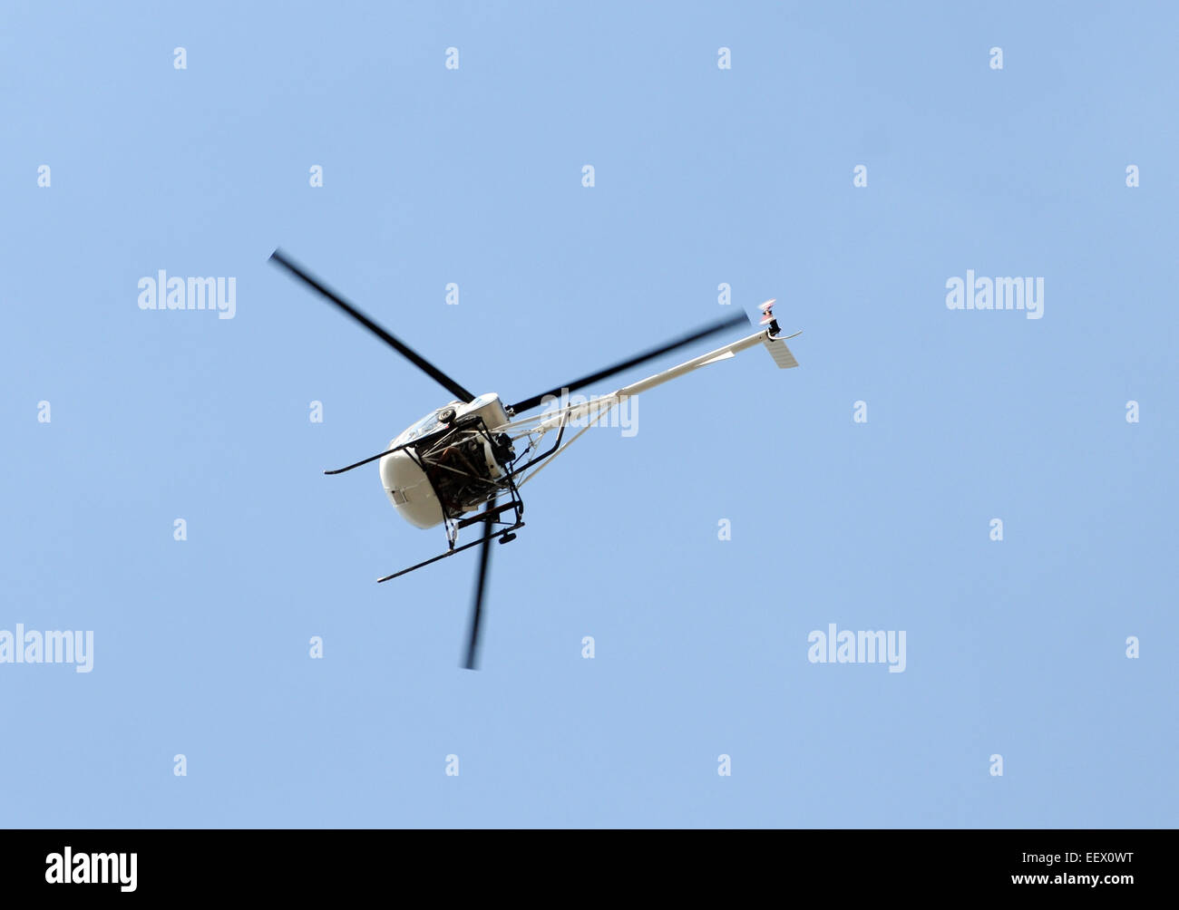 Light helicopter in flight Stock Photo - Alamy