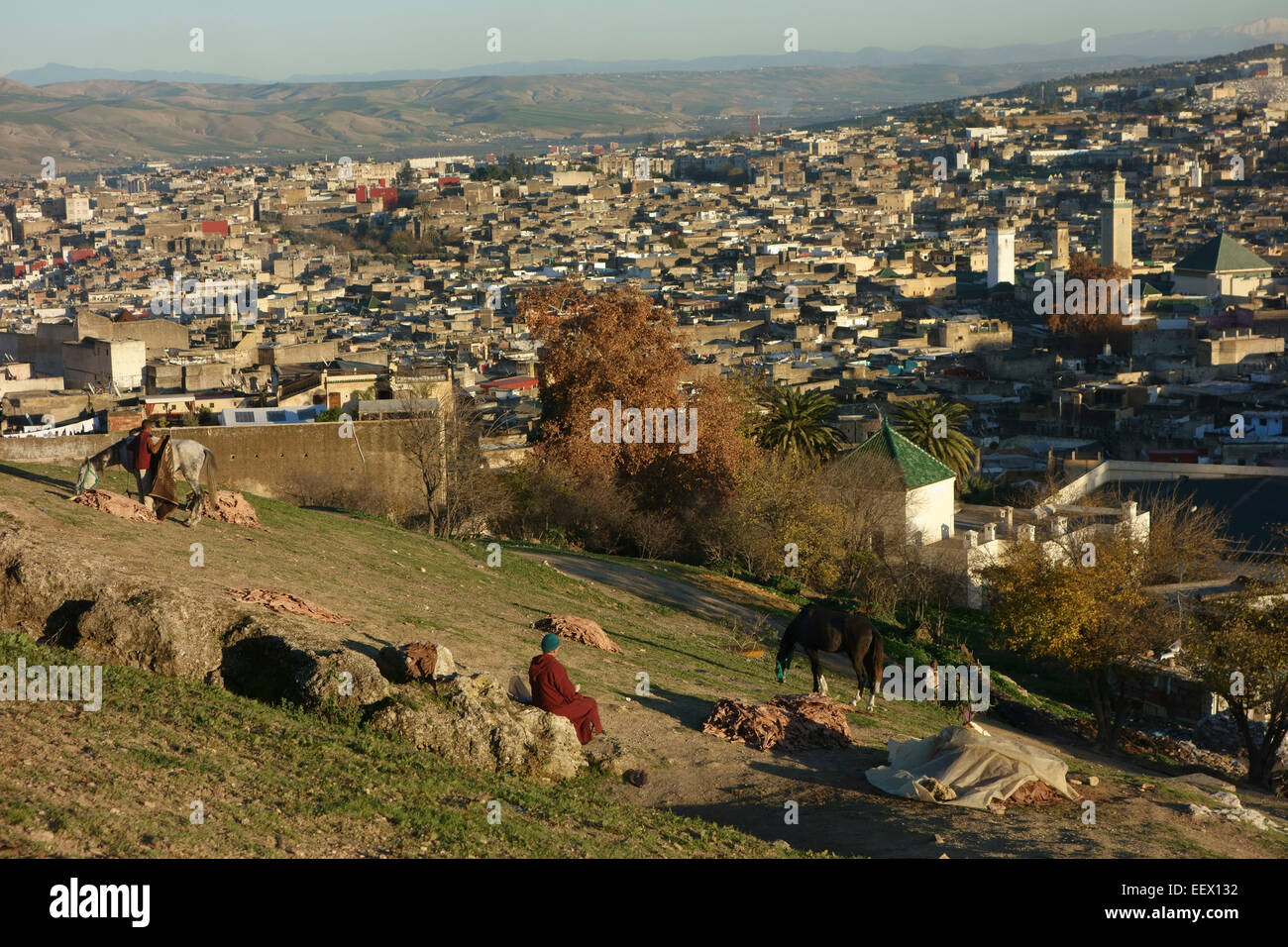 Medina in fes aerial top view hi-res stock photography and images - Alamy