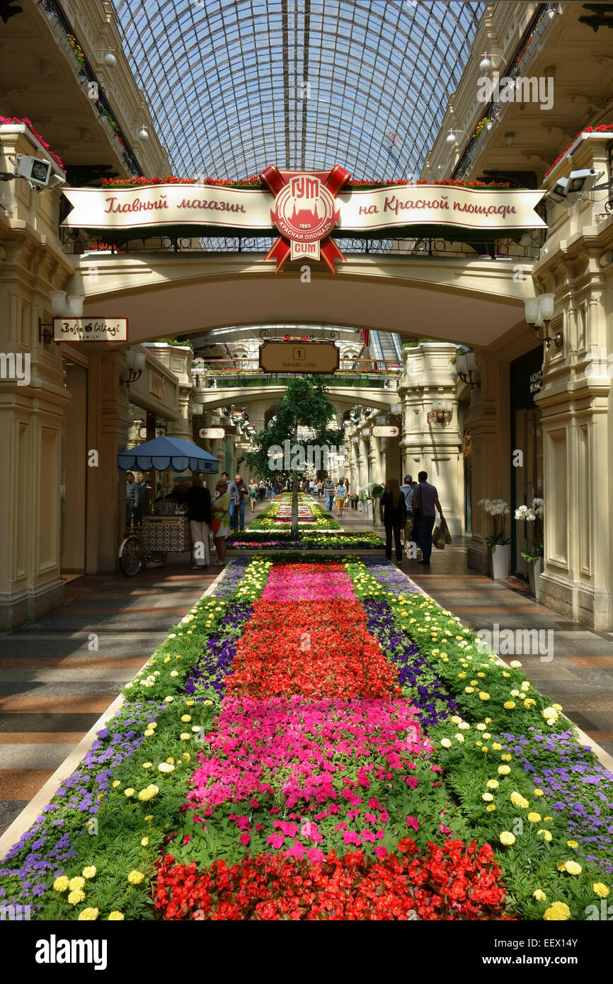 The interior of GUM department store, Red Square, Moscow, Russia Stock ...