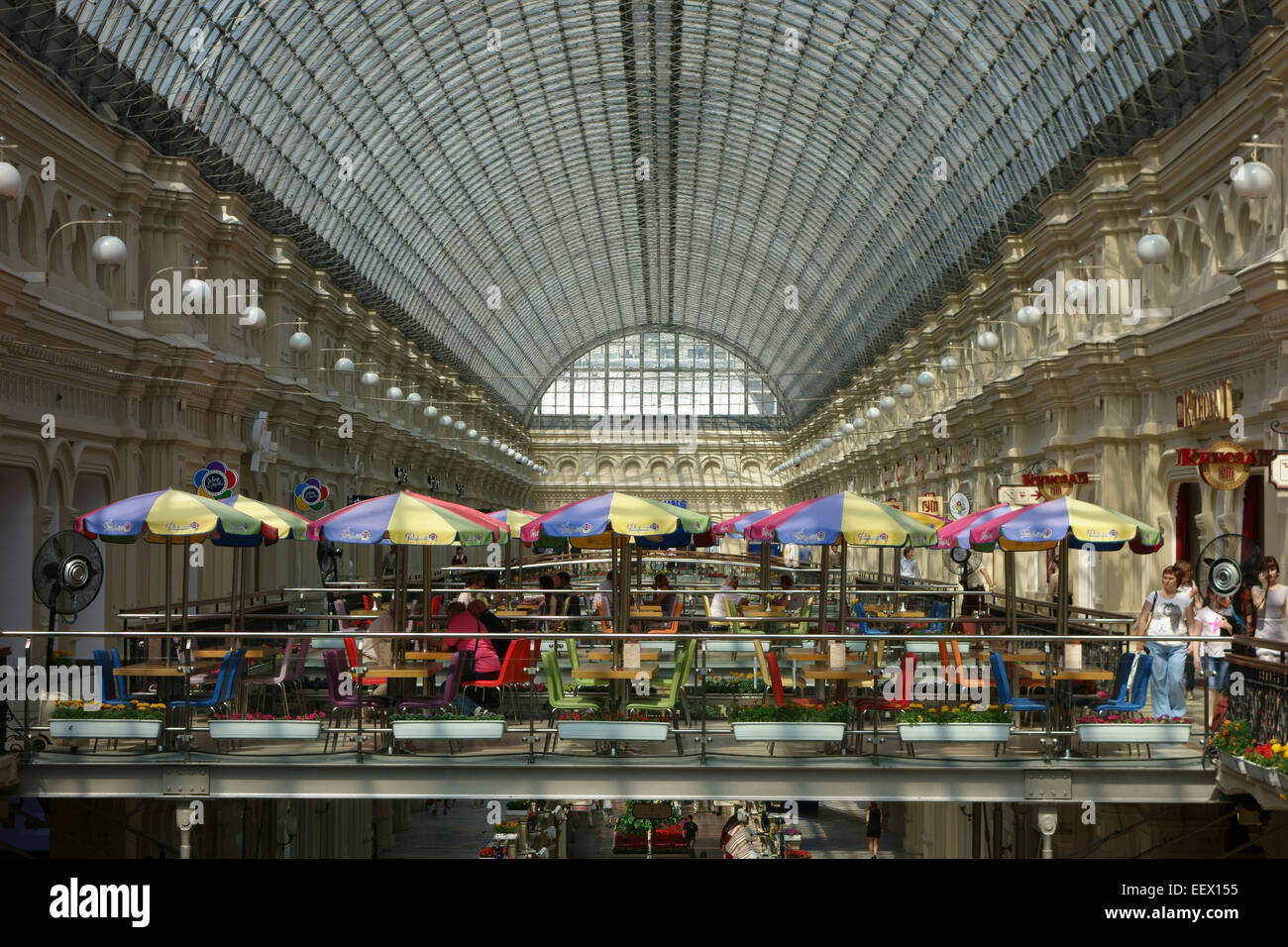 The interior of GUM department store, Red Square, Moscow, Russia Stock ...