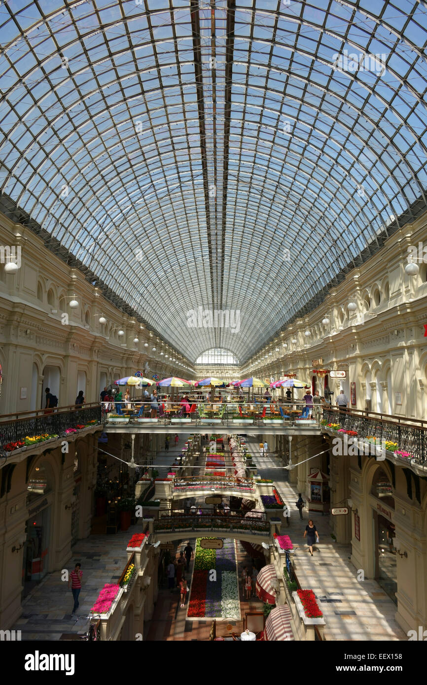 The interior of GUM department store, Red Square, Moscow, Russia Stock ...