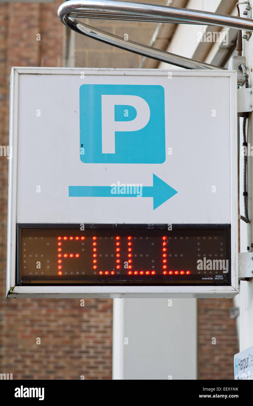 Car park Full Sign on multi-story car park in Bedford, Bedfordshire ...