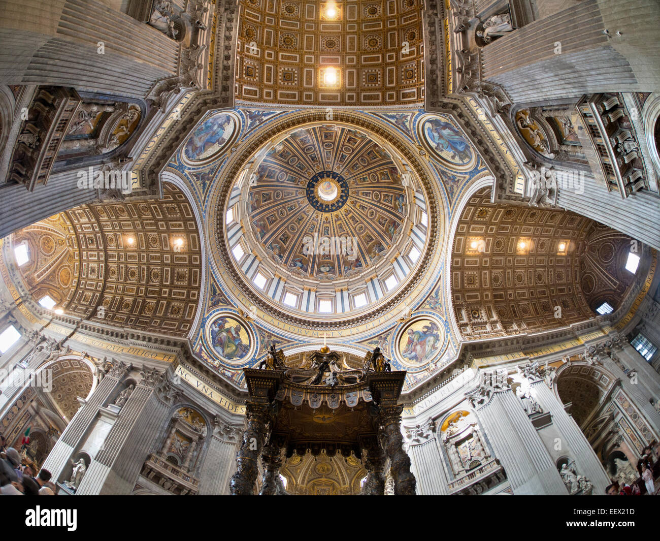 The magnificent interior of St Peter's Basilica in the Vatican, Rome 17 ...