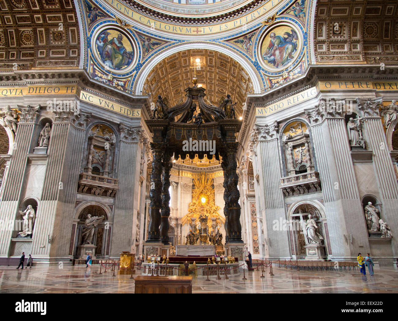 The magnificent interior of St Peter's Basilica in the Vatican, Rome 9 ...