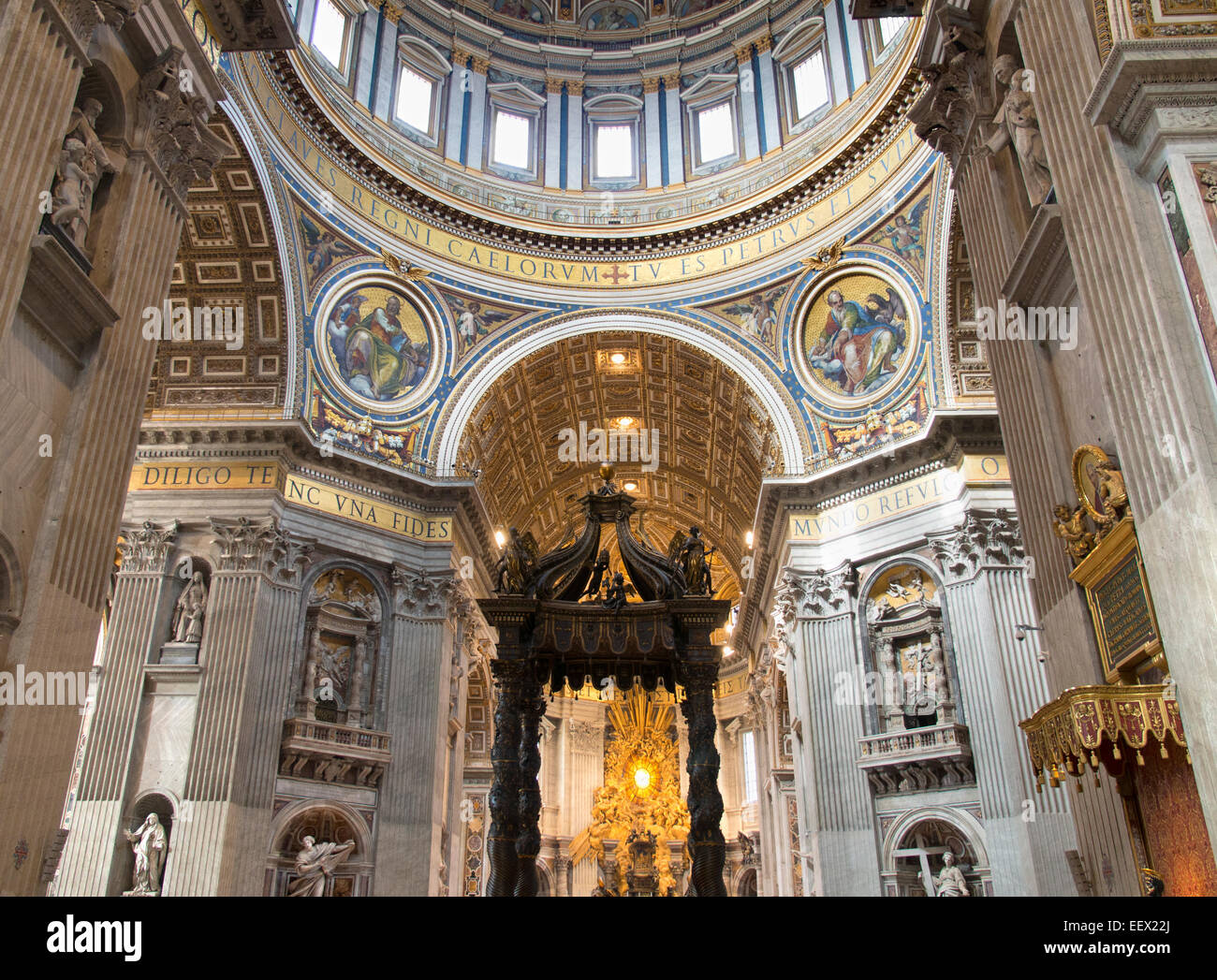 The magnificent interior of St Peter's Basilica in the Vatican, Rome 7 ...