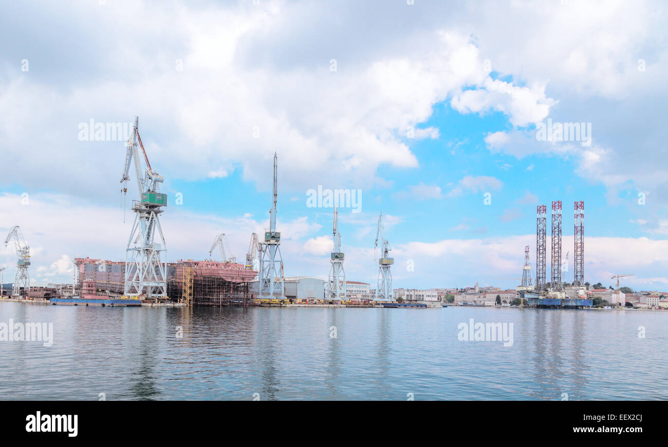 Docks and port of Pula Stock Photo - Alamy