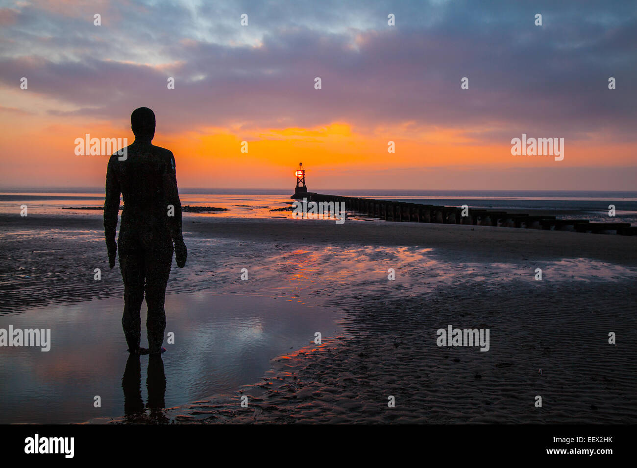 Formby - Lifeboat Road Beach, Liverpool, Merseyside, UK 22nd January ...